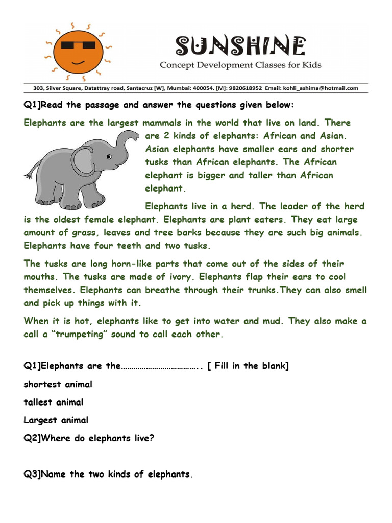 Q1) Read The Passage and Answer The Questions Given Below:: Call A ...