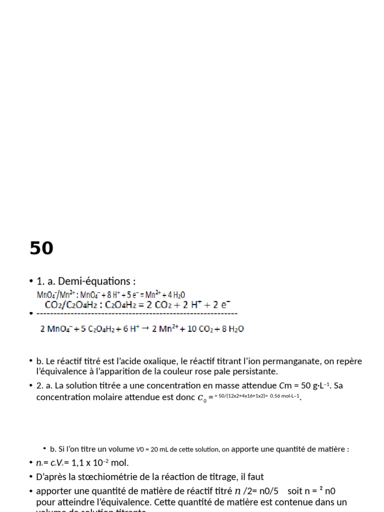 exercices titrage | PDF | Titrage | Chimie