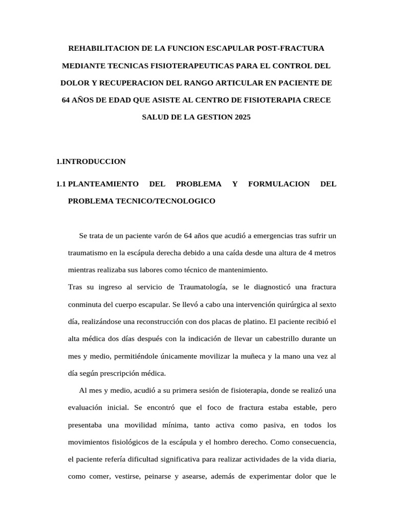REHABILITACION DE LA FUNCION ESCAPULAR MEDIANTE TECNICAS ...