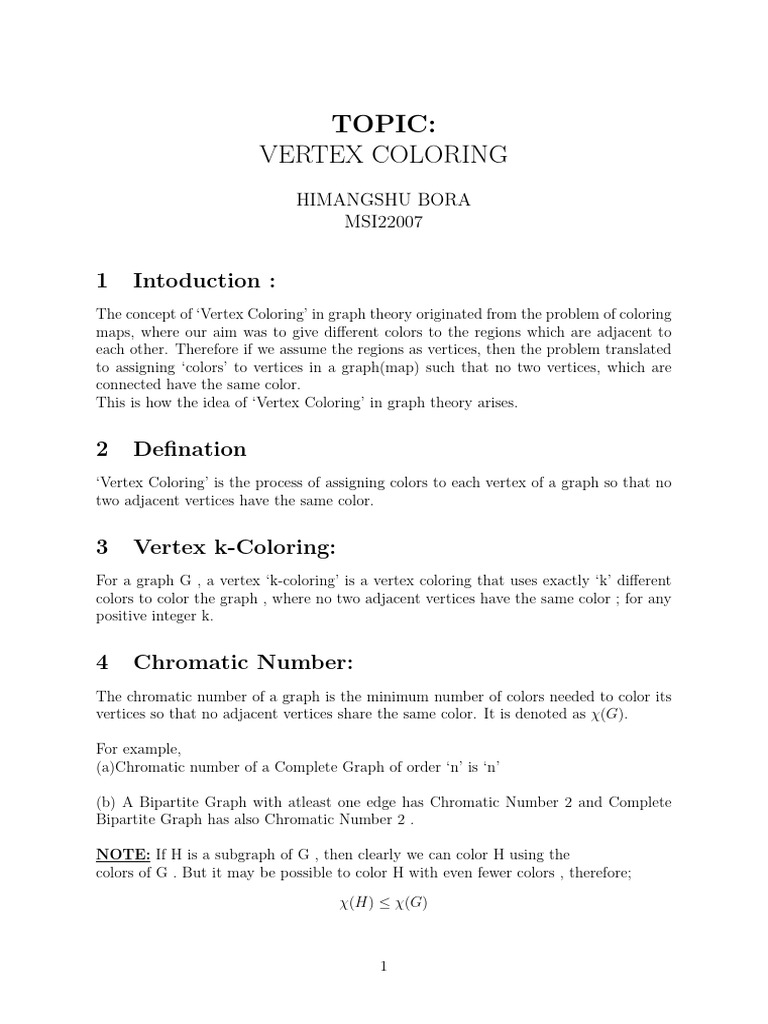 Vertex Coloring | PDF | Vertex (Graph Theory) | Mathematical Concepts