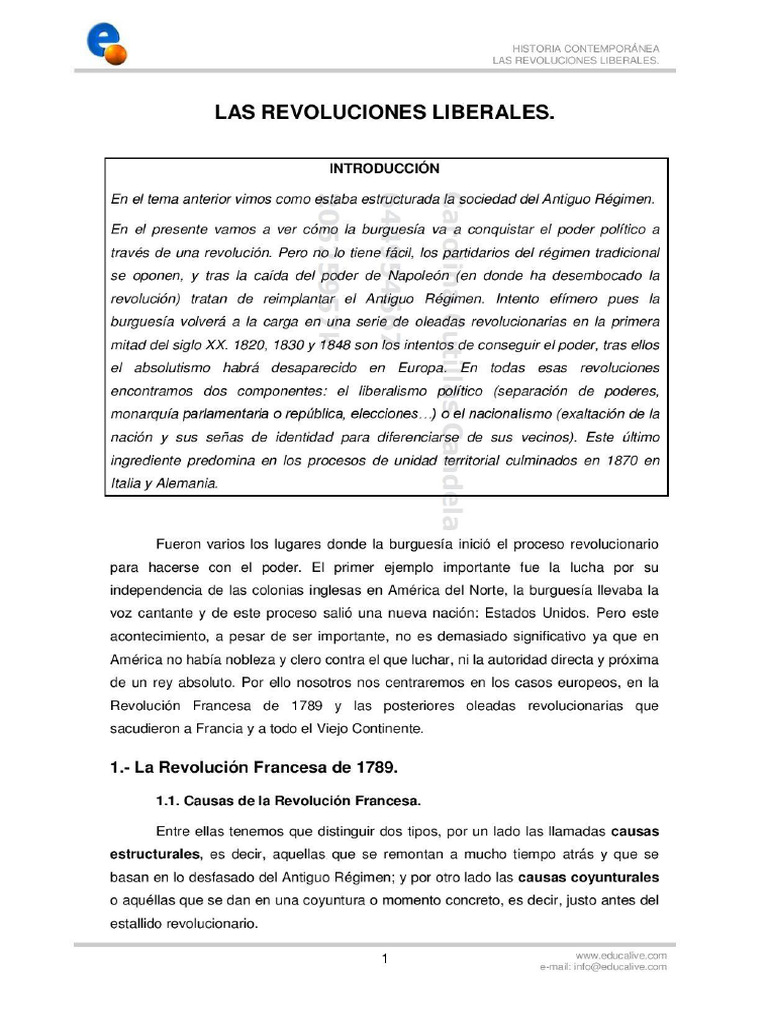 Las Revoluciones Liberales | PDF