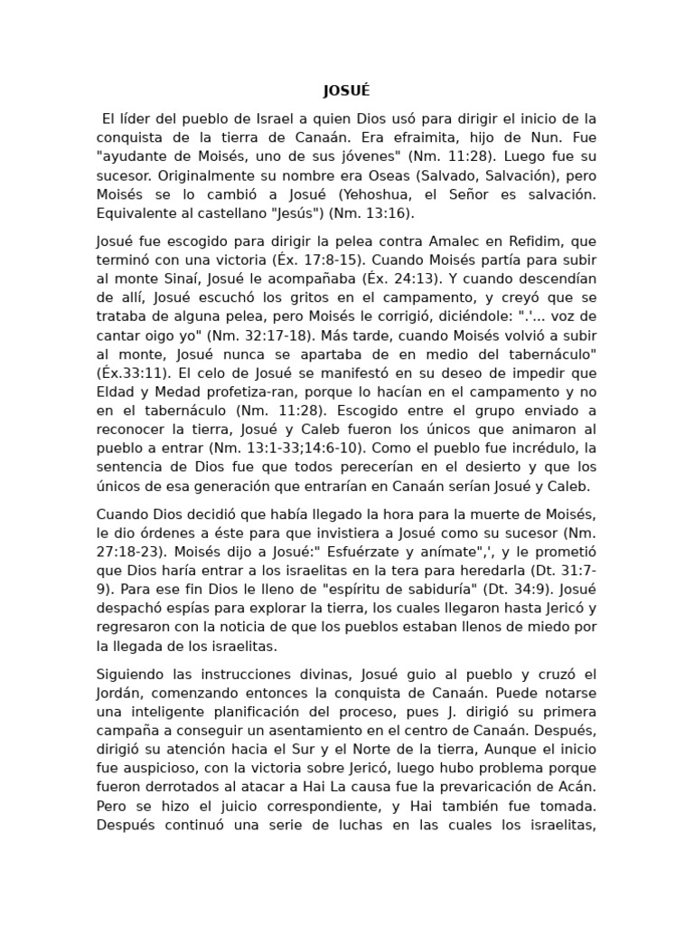 JOSUÉ | PDF | Joshua | Moisés