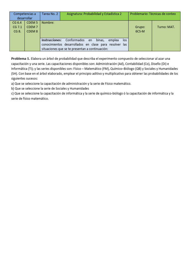 Técnicas de Conteo en Probabilidad 2 | PDF | Matemáticas Aplicadas ...
