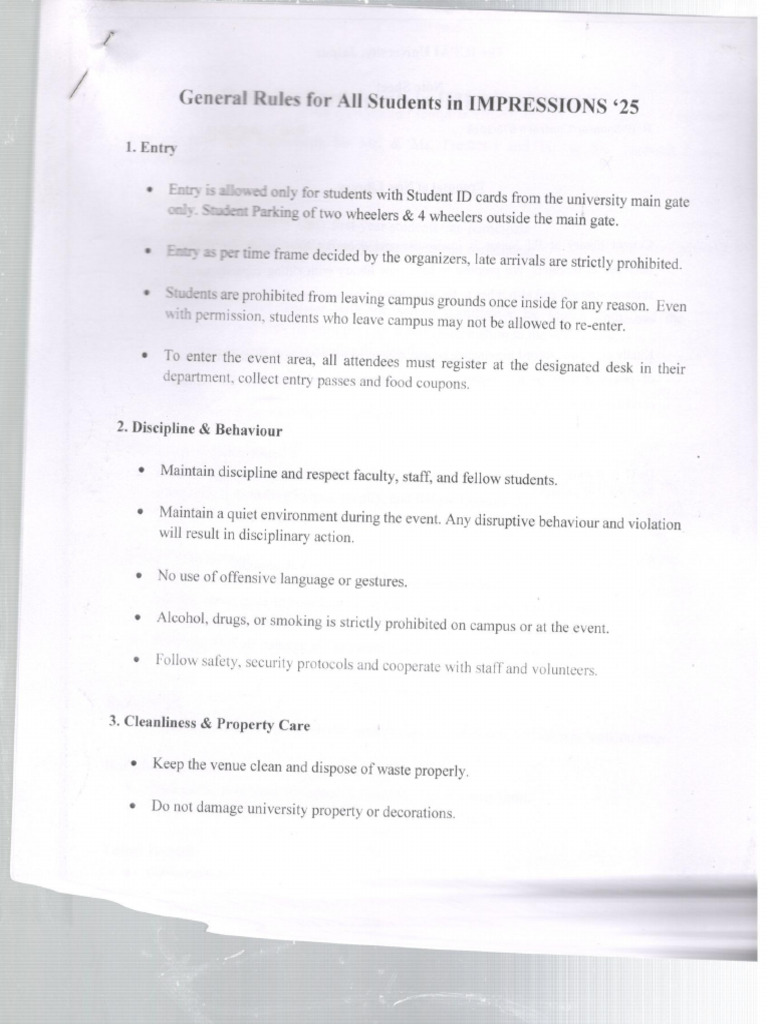 General Rules - Impressions 2025 | PDF