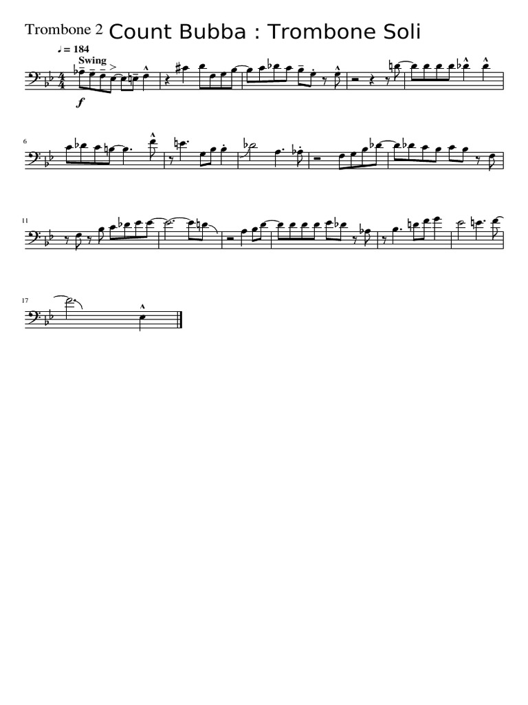 Count Bubba: Trombone Soli | PDF