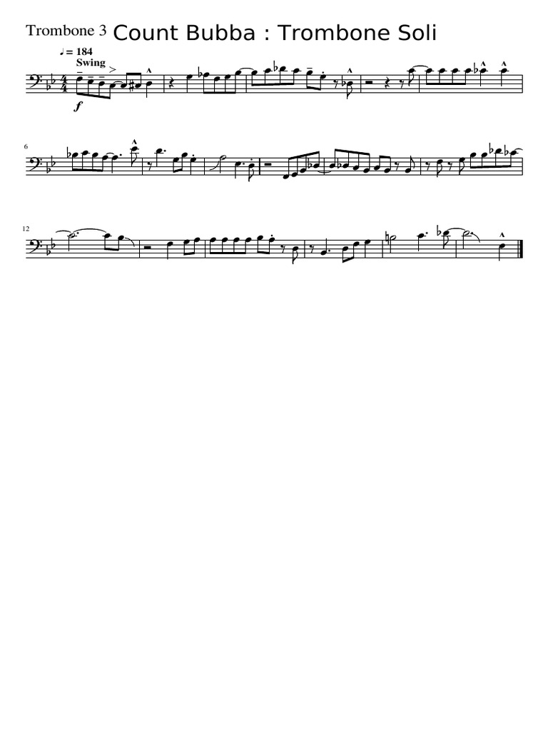 Count Bubba: Trombone Soli | PDF
