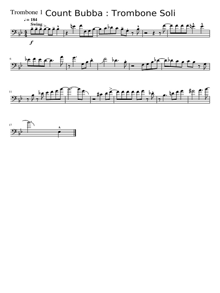 Count Bubba Trombone Soli Sheet Music | PDF