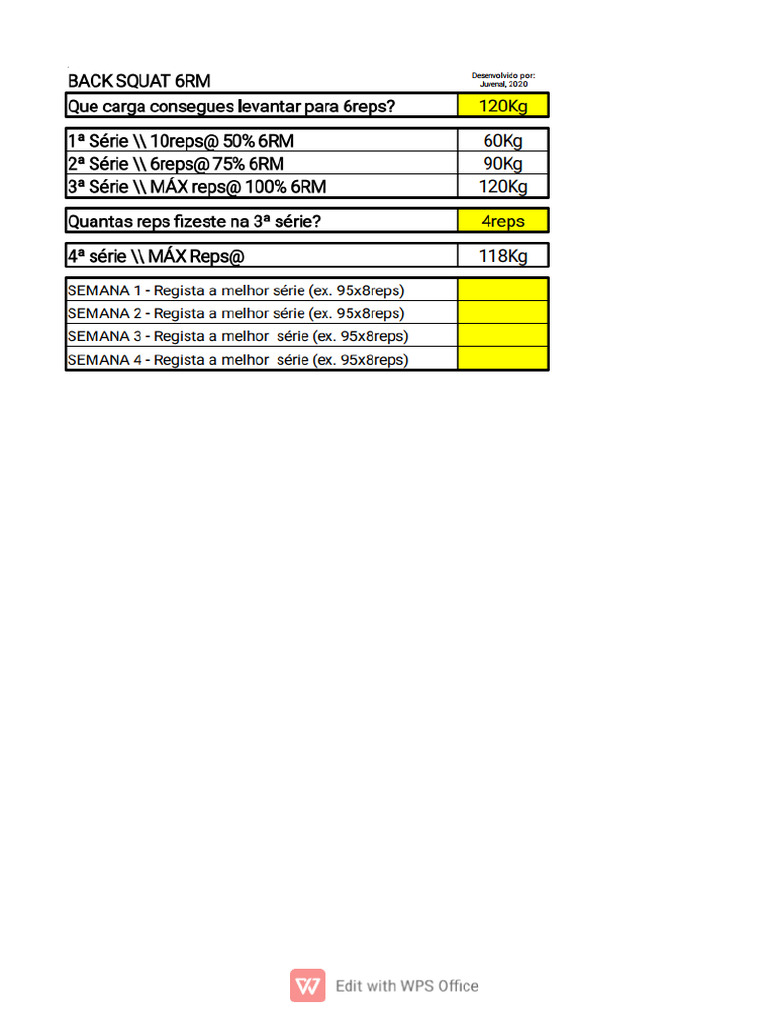 APRE 6RM Back Squat Protocol | PDF