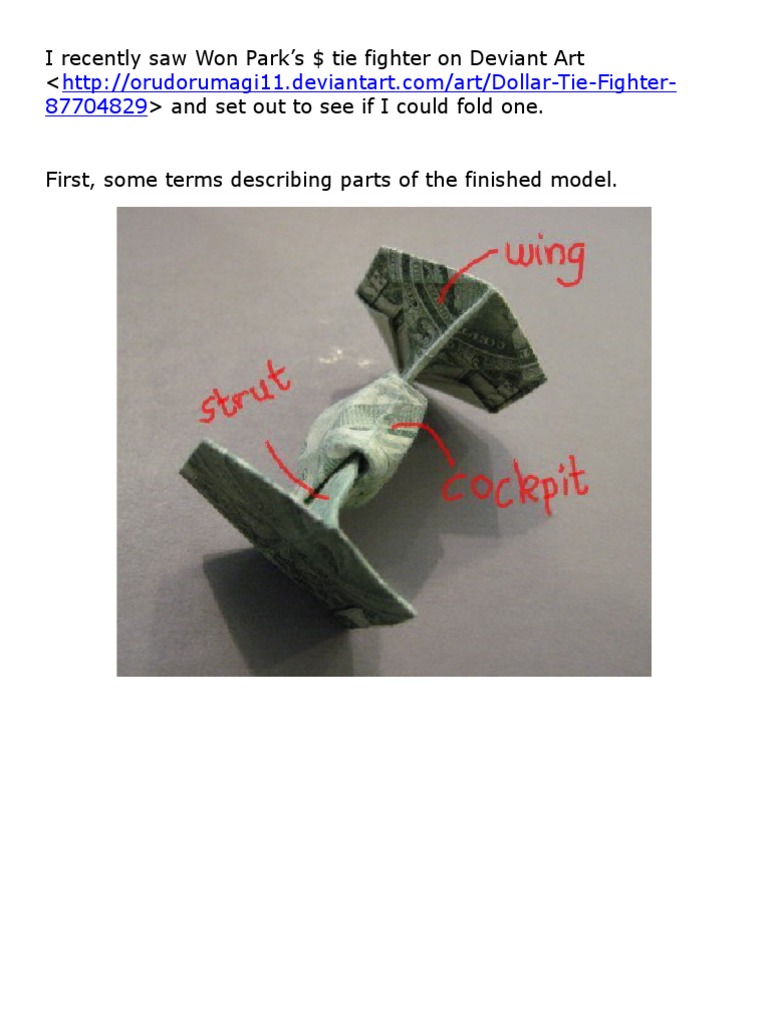 Origami Tie Fighter Folding Guide | PDF