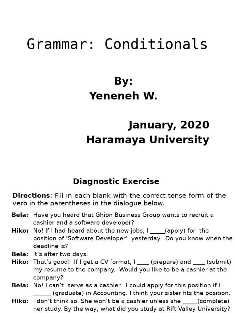 Grammar, Conditionals | PDF | Grammar | Language Mechanics