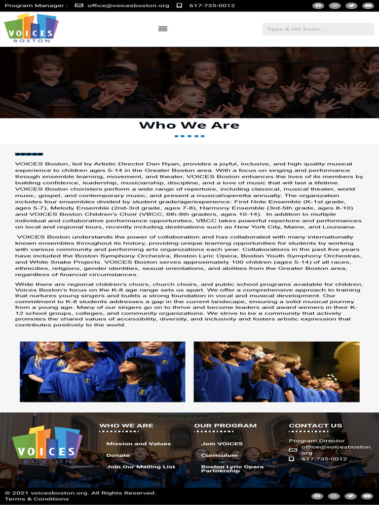 VOICES Boston: Youth Choir Excellence | PDF | Choir