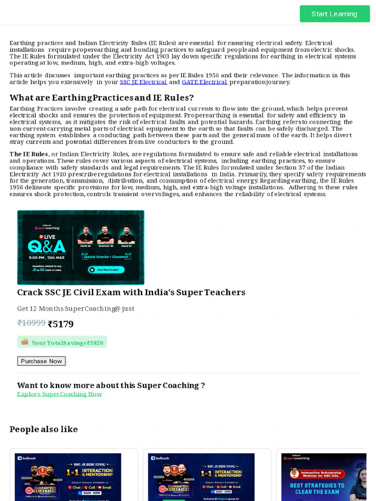 Earthing Practices and IE Rules_ Know Safety Standards, Indian ...