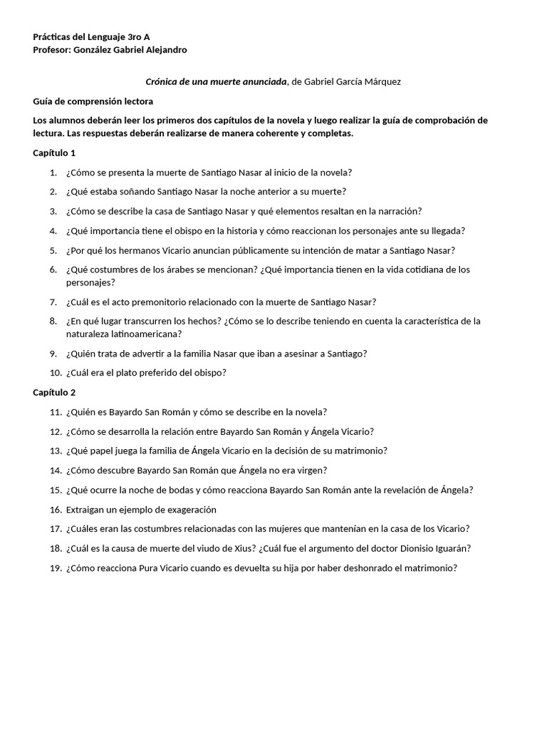Prácticas Del Lenguaje 3ro - Guía de Actividades | PDF