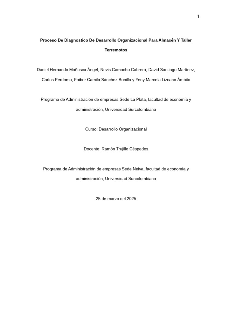 TALLER_DESARROLLO_ORGANIZACIONAL MARCELA[1] | PDF | Business | Economias