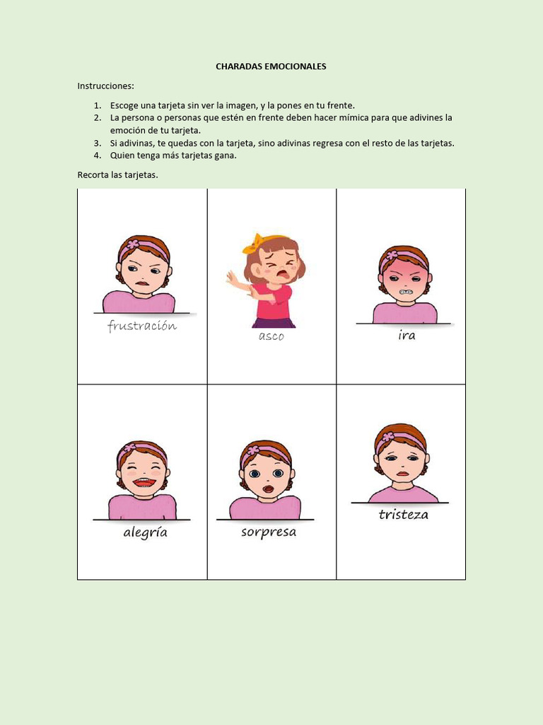 Charadas de Emociones para Niños | PDF