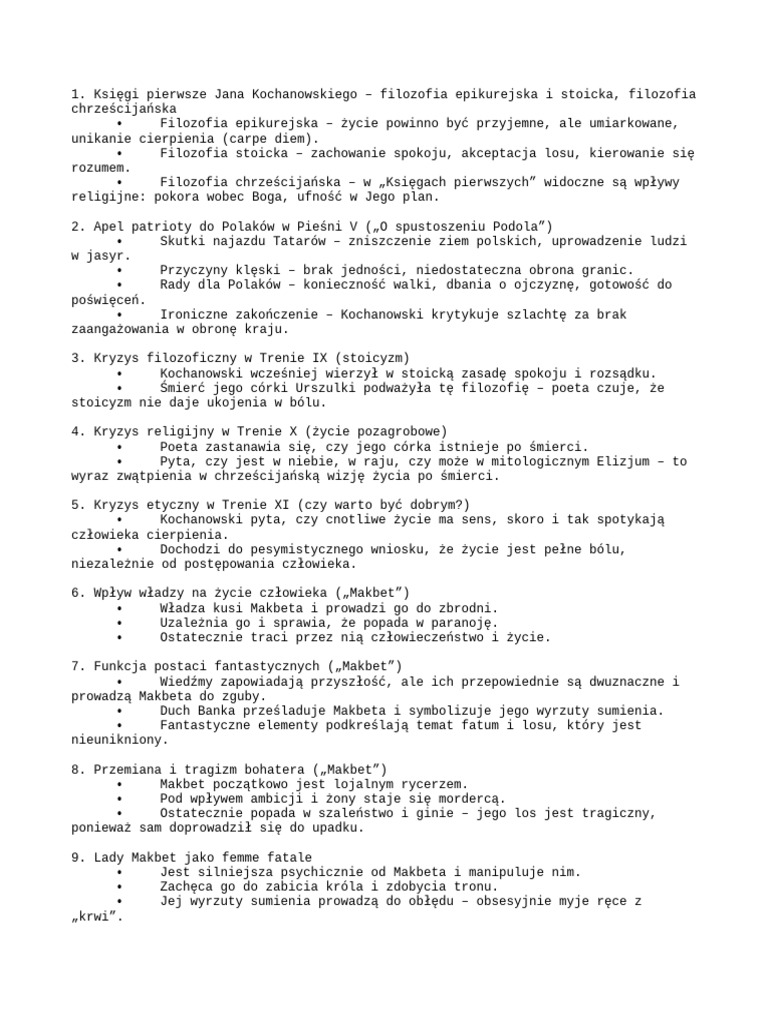 Tekst Kochanowski | PDF