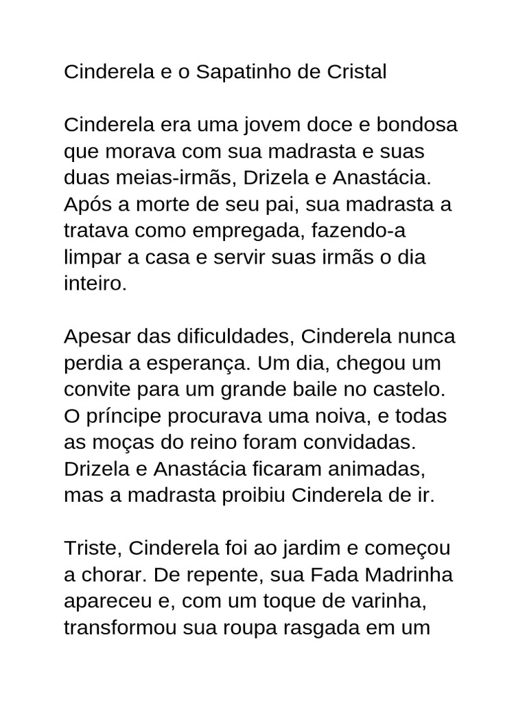 Cinderela: A Magia do Sapatinho de Cristal | PDF