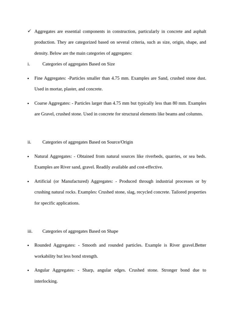 Aggregates Are Essential Components in Construction | PDF ...