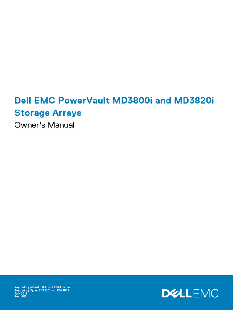 Dell EMC PowerVault MD3800i and MD3820i Storage Arrays | PDF | Computer ...