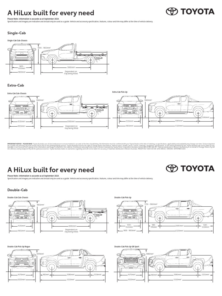 2024 Toyota Hilux Specifications Guide | PDF | Motor Vehicle ...