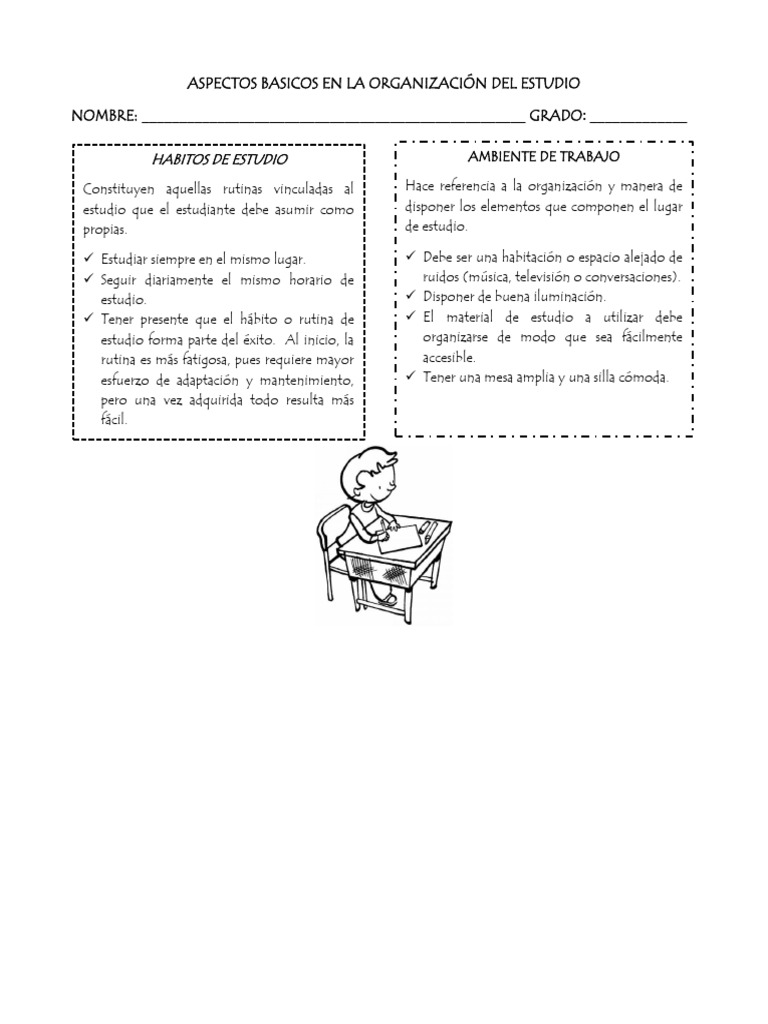 ASPECTOS BASICOS EN LA ORGANIZACIÓN DEL ESTUDIO | PDF