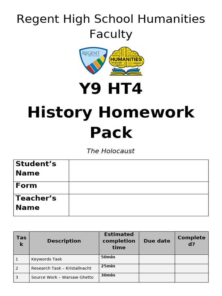 Year 9 History Homework: The Holocaust | PDF | Jews And Judaism ...