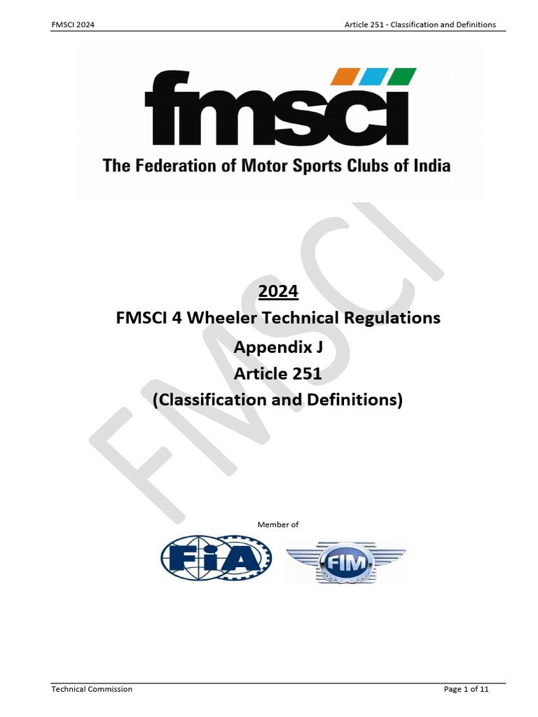 FMSCI 2024 Technical Regulations Overview | PDF | Composite Material ...
