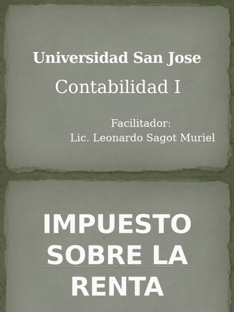 Contabilidad I Impuesto Renta | PDF | Impuestos | Impuesto sobre la renta