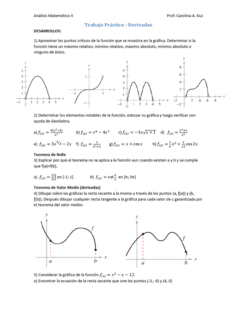 TP - Derivadas | PDF | Derivado | Análisis matemático