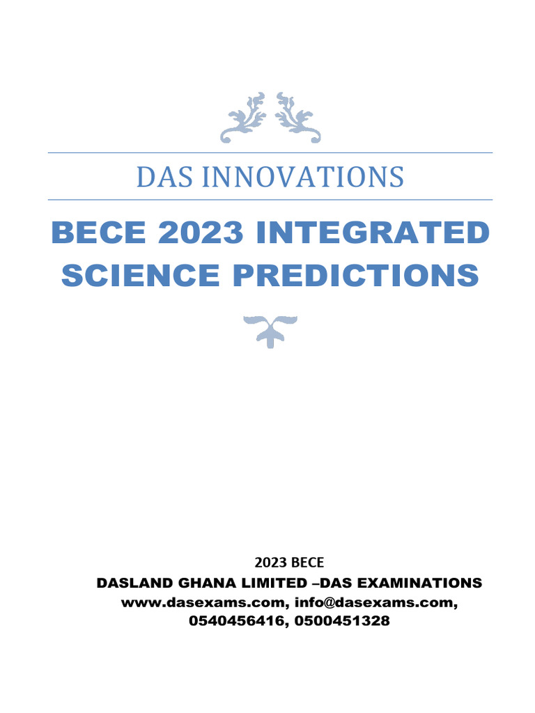Bece 2023 Science Predictions | PDF | Seed | Foods
