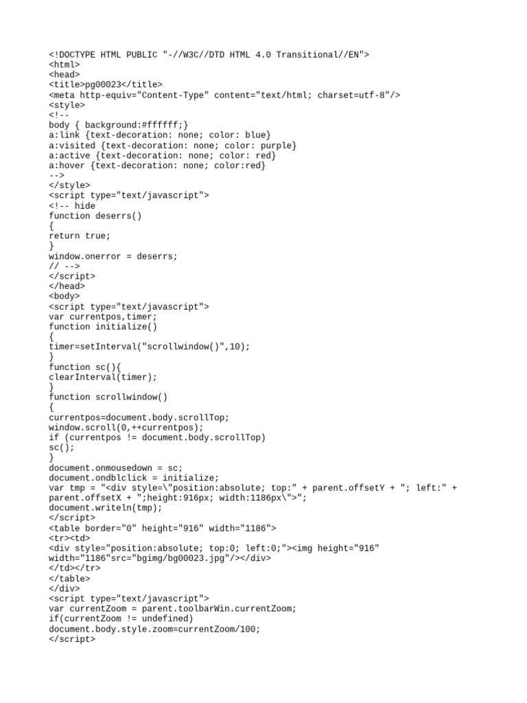 HTML Document with JavaScript Scrolling | PDF