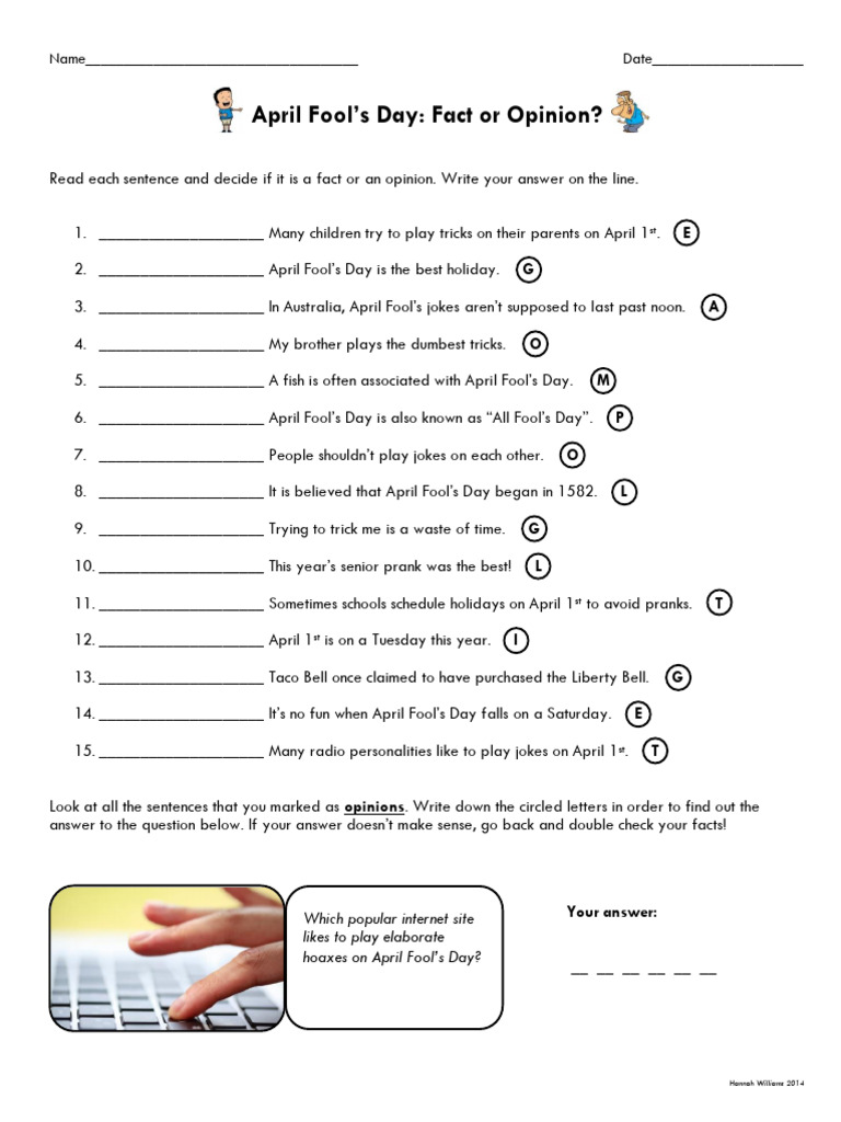 April Fool's Day Facts and Opinions | PDF | April Events | April ...