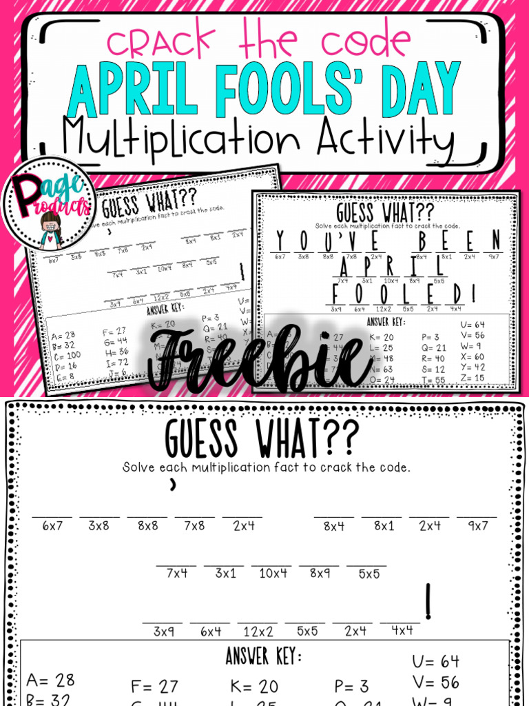 Crack The Code: Multiplication Activity | PDF