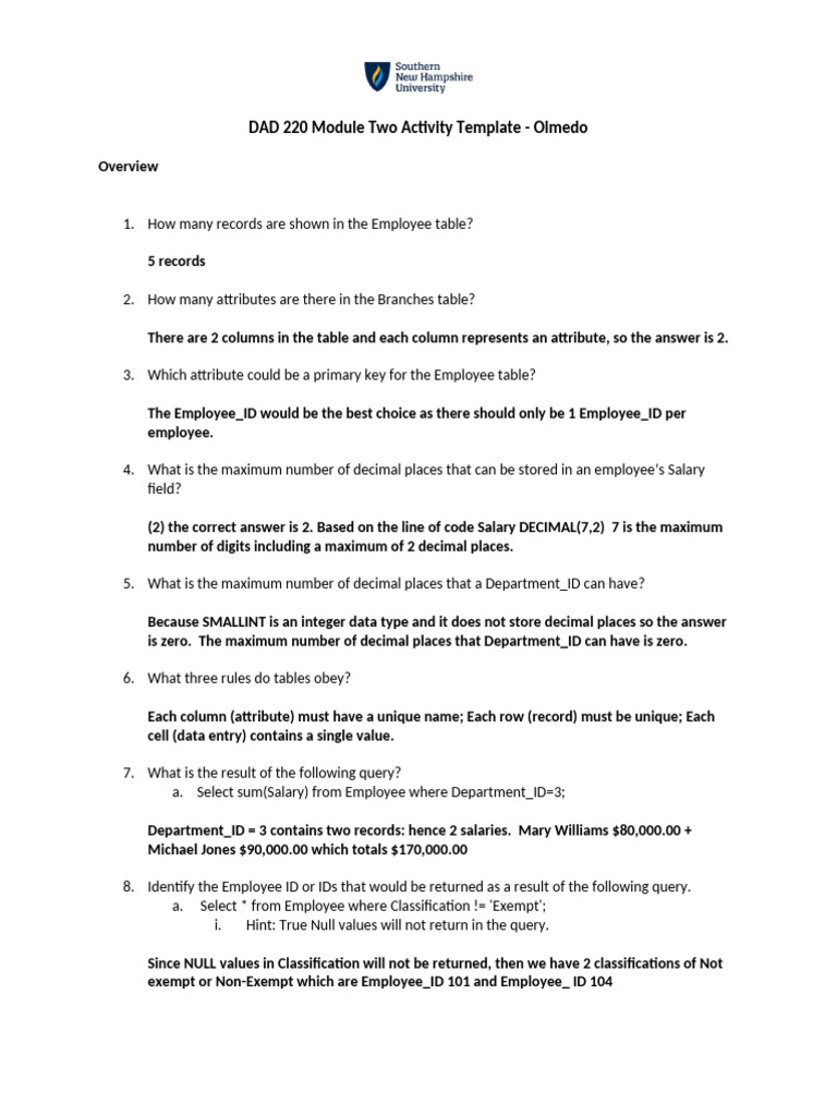 DAD 220 Module Two Activity Template-Olmedo | PDF