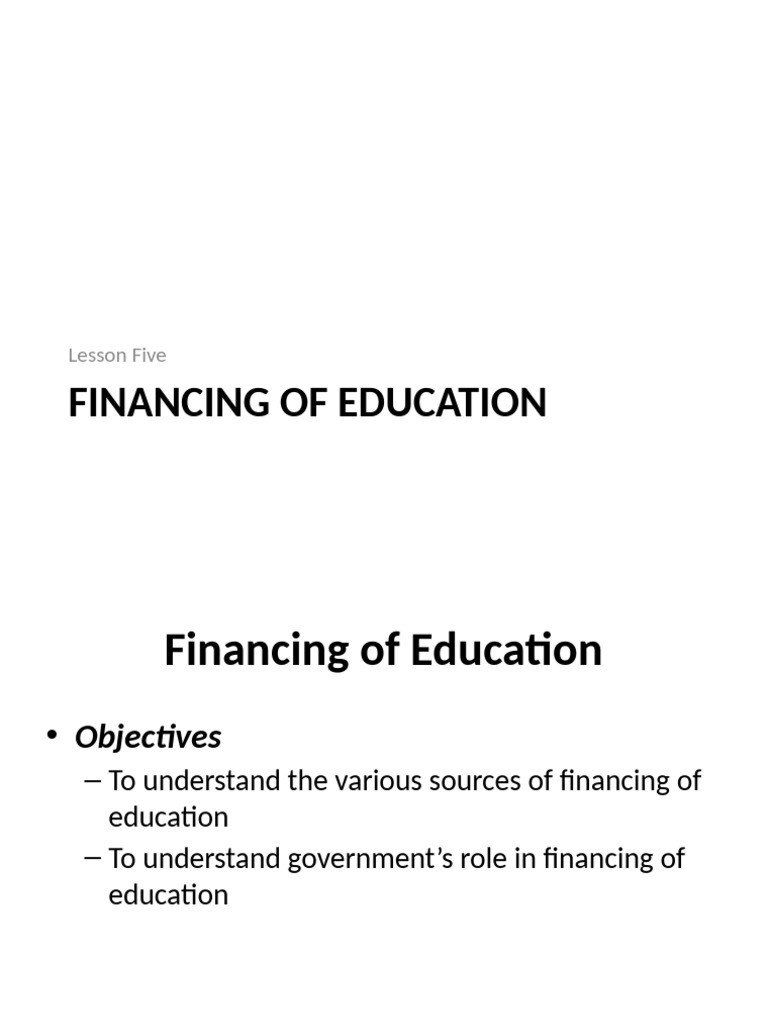 Education Financing: Sources & Roles | PDF | Interest | Loans