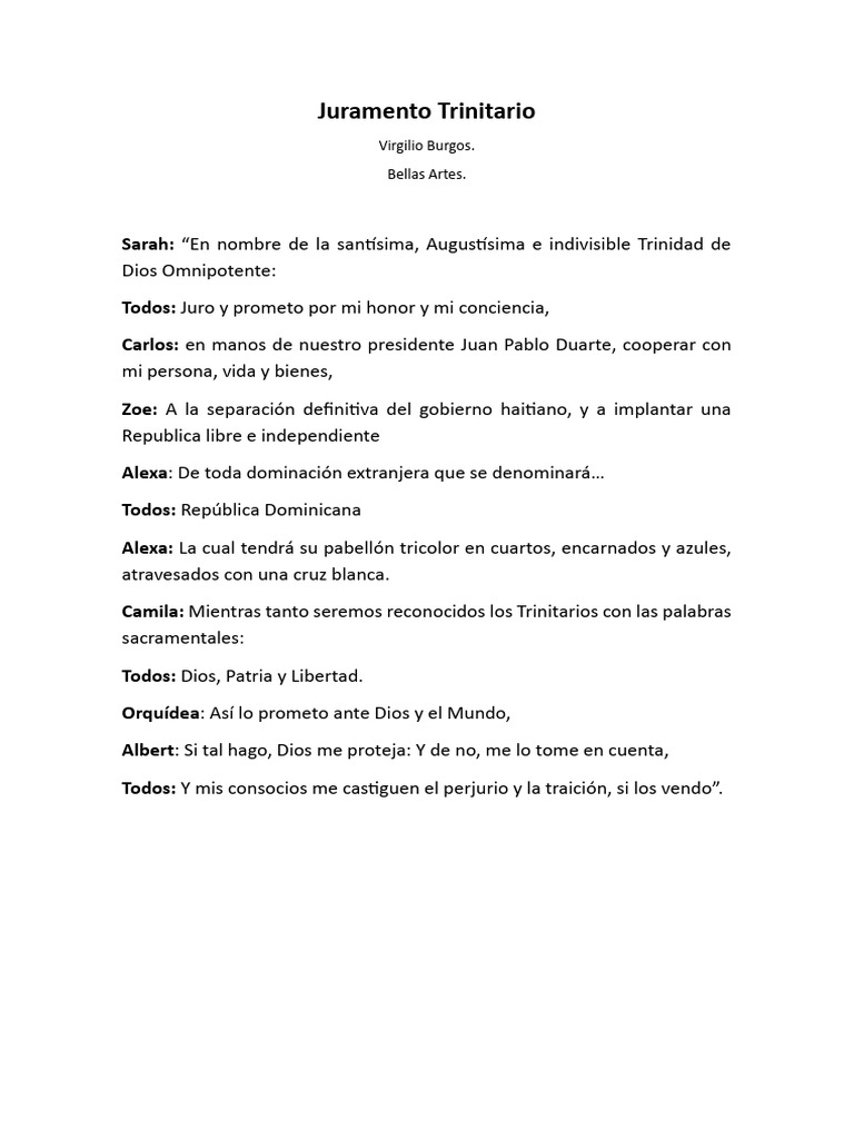 Juramento Trinitario en la República Dominicana | PDF