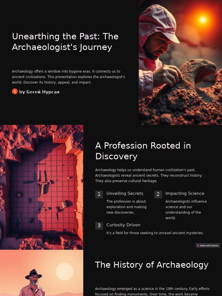 Unearthing The Past The Archaeologists Journey | PDF | Archaeology ...