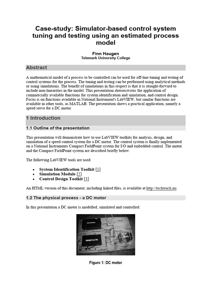 Case-Study Simulator-Based Control Systemtuning and Testing Using An ...