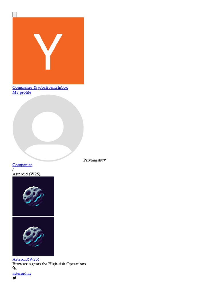 Asteroid - Y Combinator's Work at A Startup | PDF