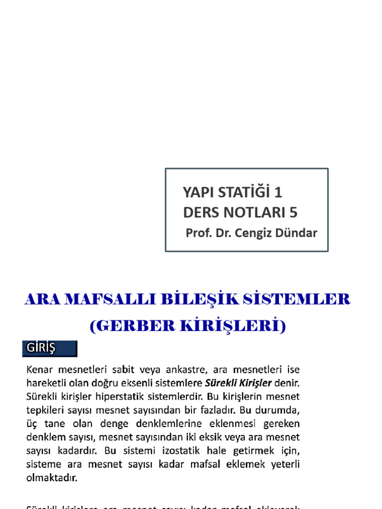 Yapi Stati̇ği̇ 1-5 - r1 | PDF