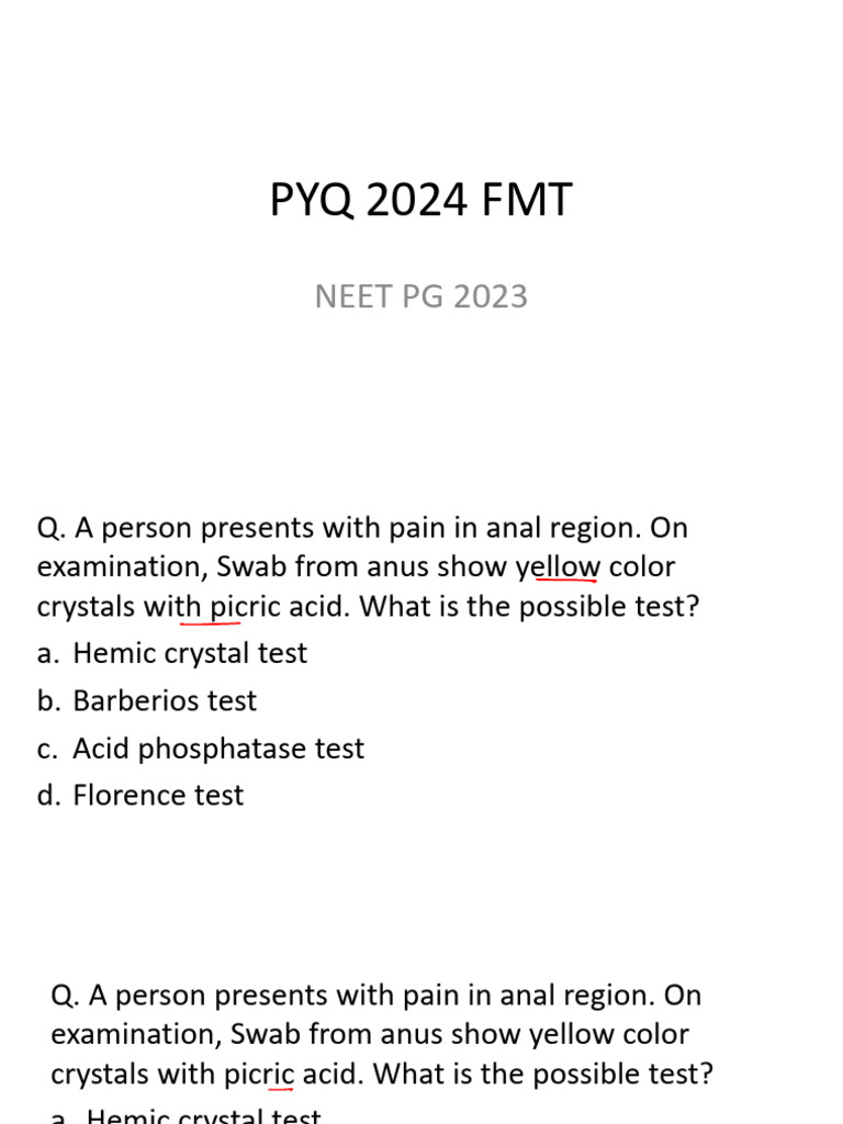 FMT - Neet PG - Fmge Pyq Dams | PDF | Informed Consent | Autopsy