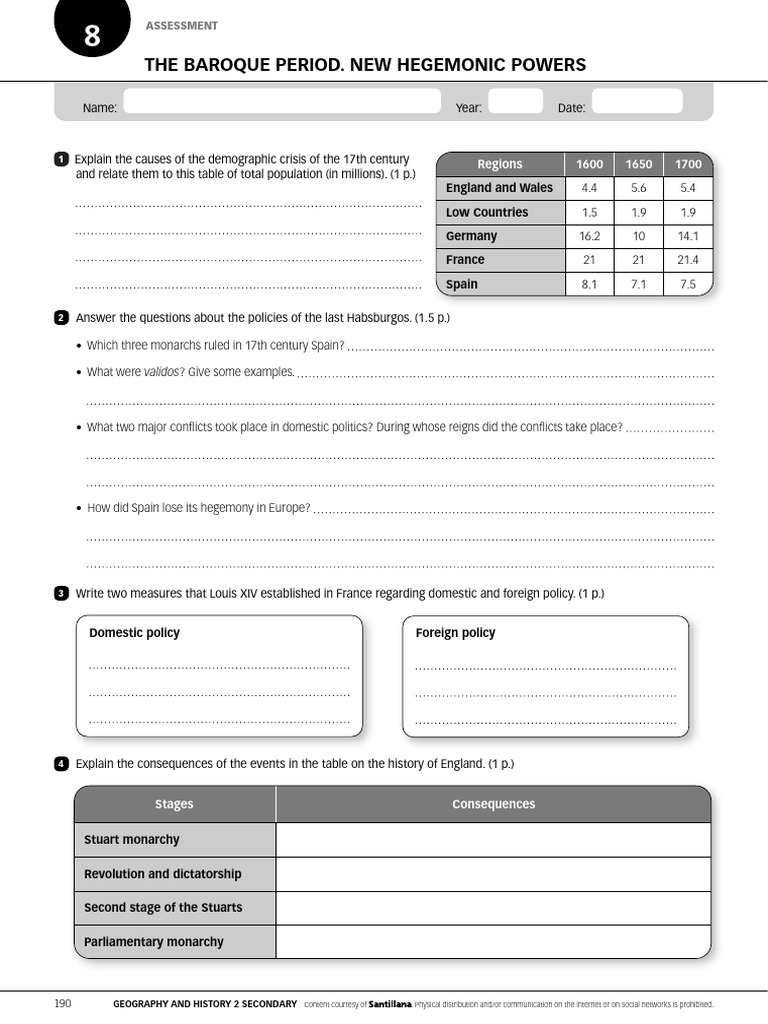 The Baroque Period Activities | PDF | Baroque | Spain