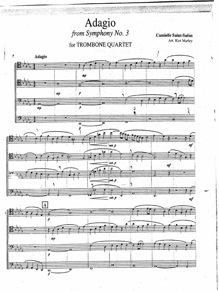 Symphony No 3 Adagio Saint-Saens Score | PDF