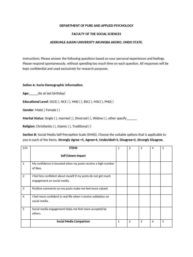 Psy 409 Questionnaire | PDF | Cognition | Psychology
