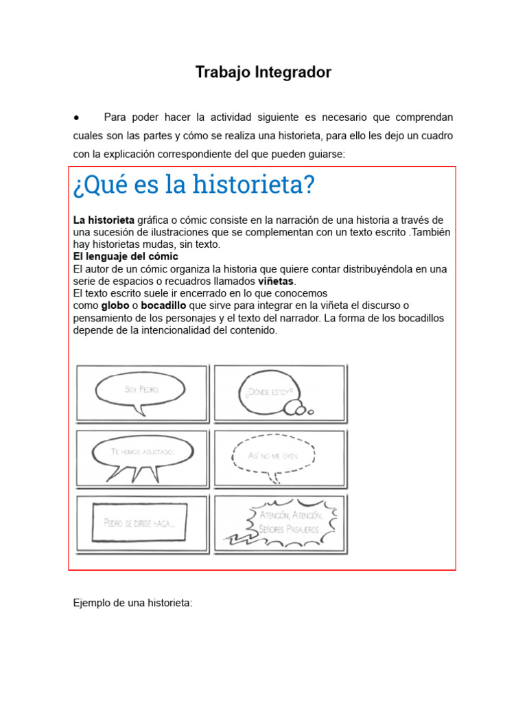 Partes Esenciales de una Historieta | PDF | Cómics | Narración