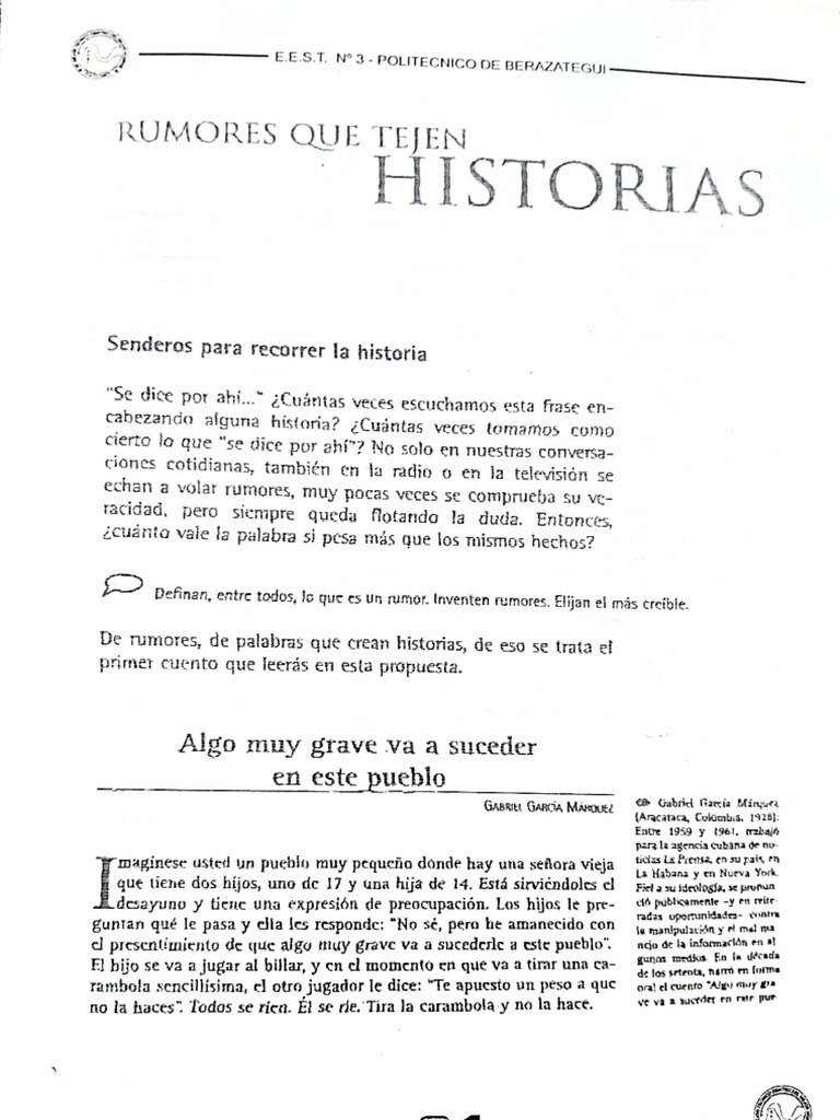 Algo Muy Grave Va A Suceder en Este Pueblo | PDF