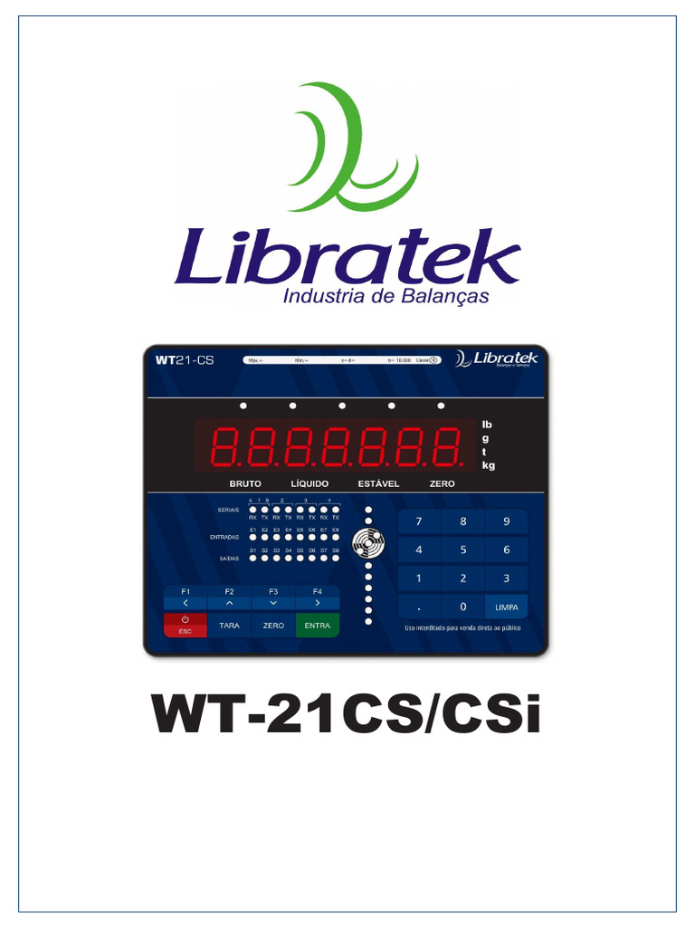 Manual do Indicador WT21-CS Libratek | PDF | Relâmpago | Eletricidade