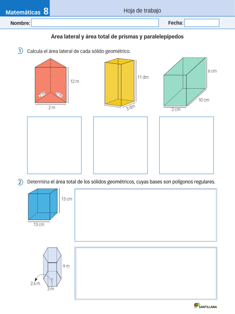 Area Lateral y Total de Prisma y Paralelepipedos | PDF