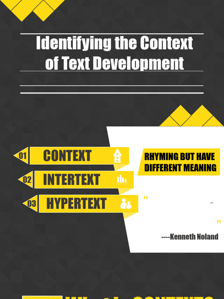 Identifying The Context of Text Development | PDF