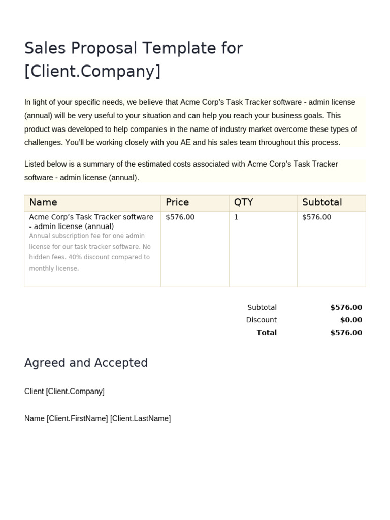 Task Tracker Software Sales Proposal | PDF